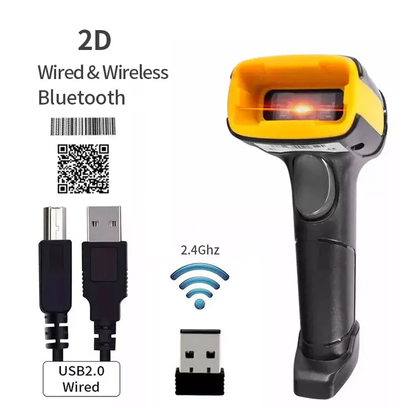 1D &2D supermarket handhel barcode scanner reader QR PDF417 Bluetooth 2 ...