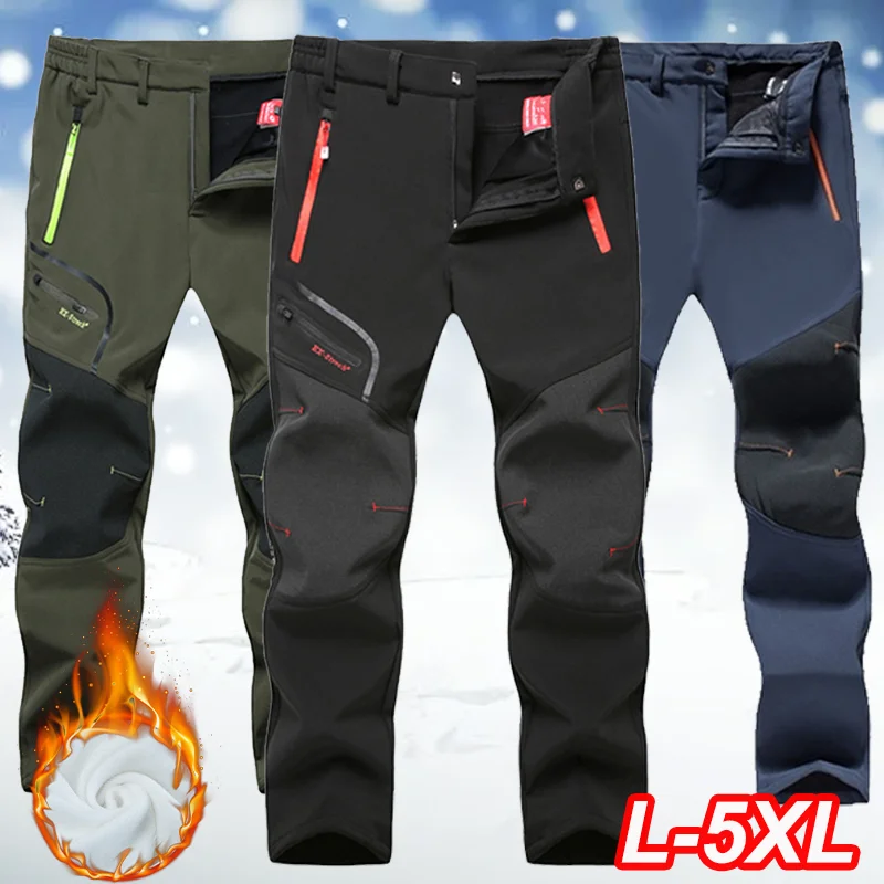 Men Winter Autumn Thick Waterproof Outdoor Hiking Trousers Camping ...