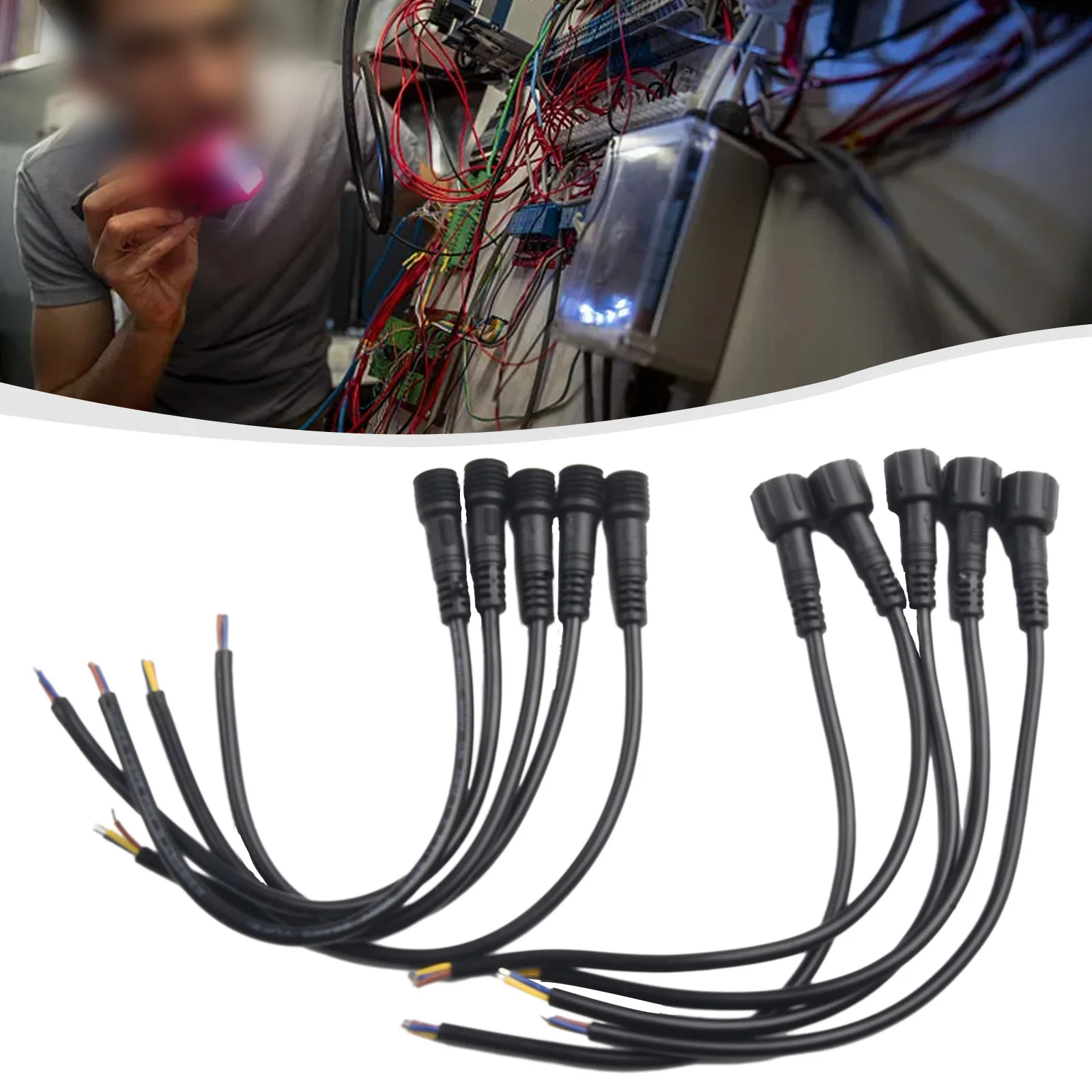 5-Pairs-IP65-Waterproof-2-3-Pin-22AWG-Wire-LED-Male-And-Female-Cable ...
