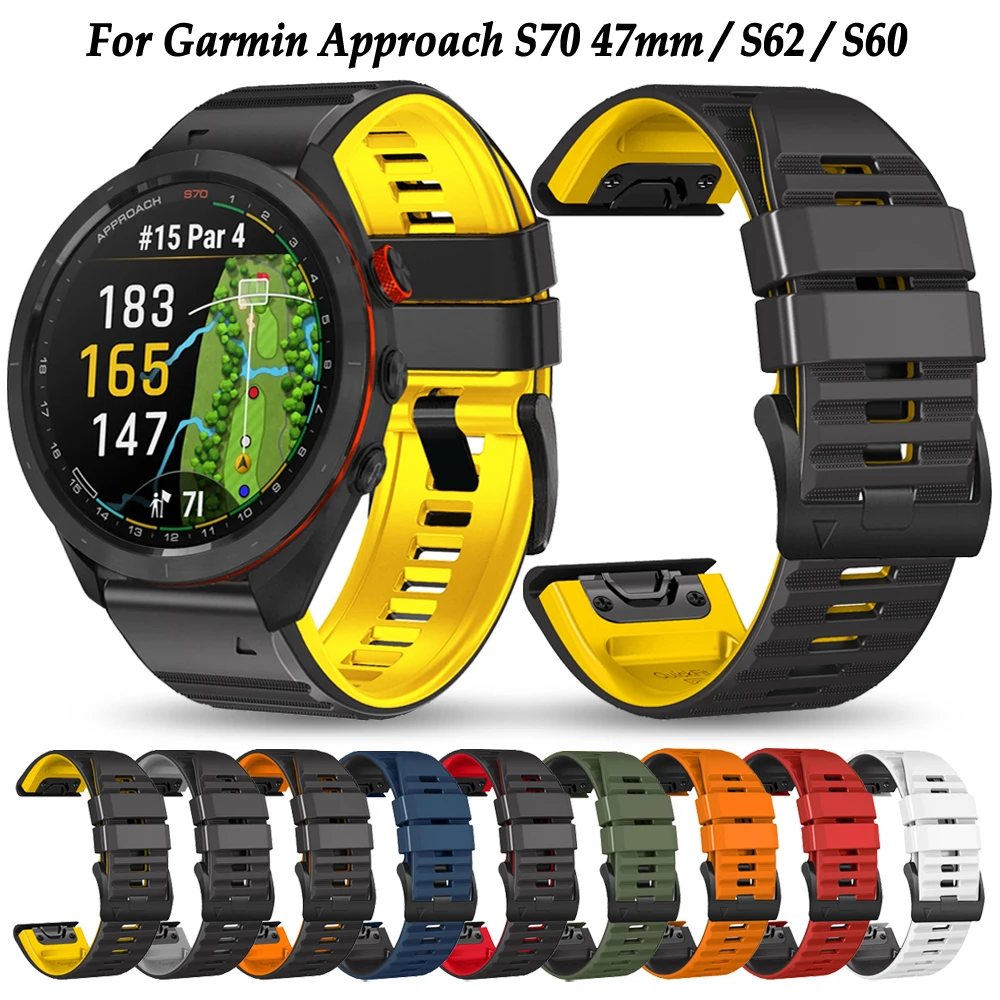 Quickfit-26mm-22mm-Watch-Strap-For-Garmin-S62-Approach-S70-47mm-Fenix ...