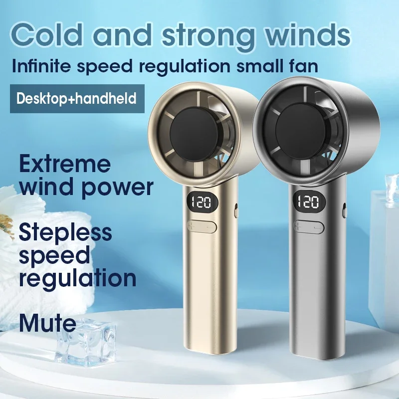 120-Gear-Handheld-Small-Fan-Desktop-Portable-USB-Charging-Turbo-Fan ...