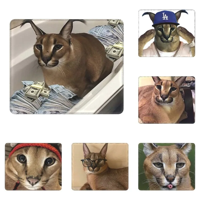 Big Floppa Emo Mouse Pad with Locking Edge Waterproof Gaming Mousepad ...