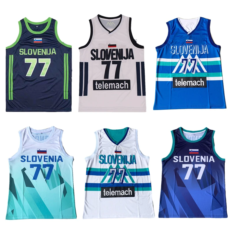 Basketball jerseys Slovenia 77 DONCIC jersey Sewing embroidery Outdoor ...