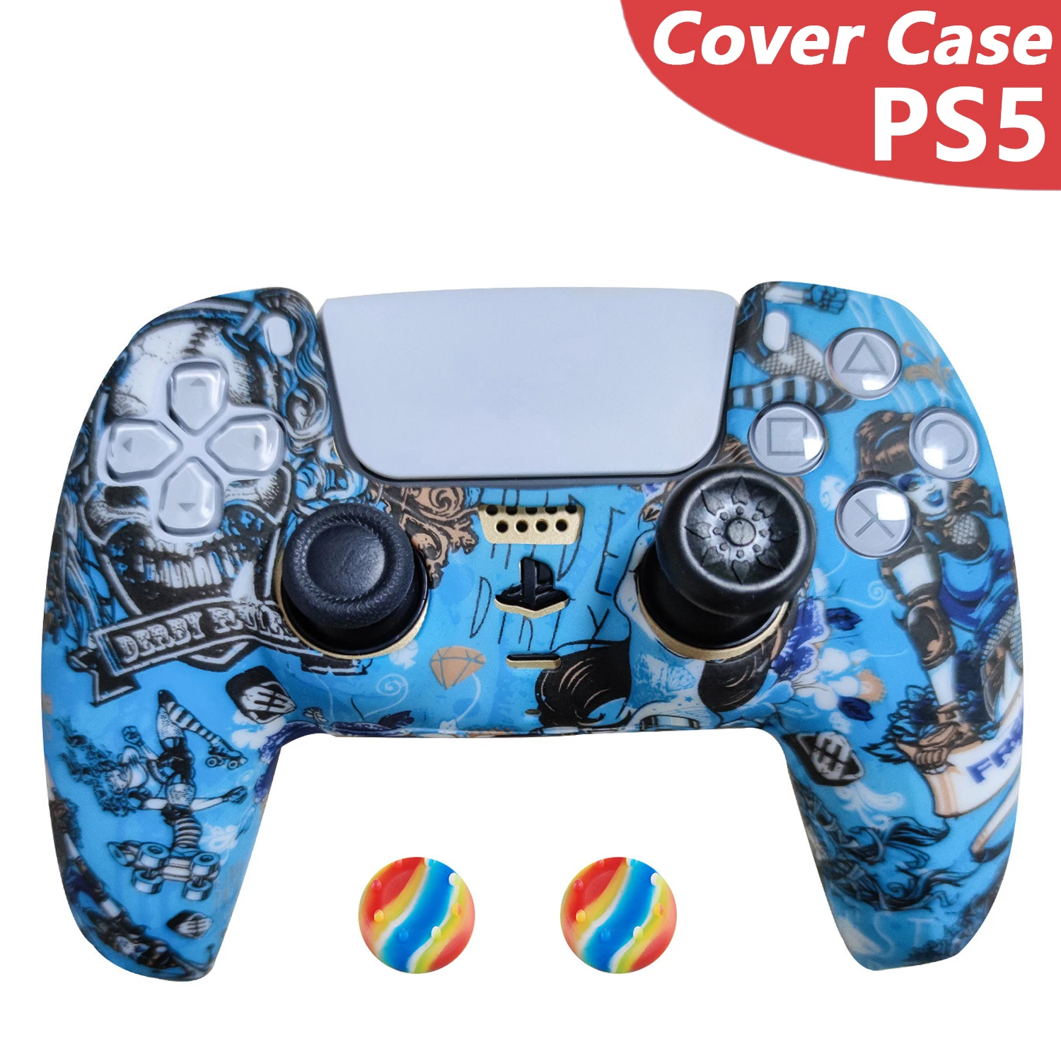 PS5-Controller-Camouflage-Cover-Case-Anti-Sweat-Soft-Silicone-Handle ...