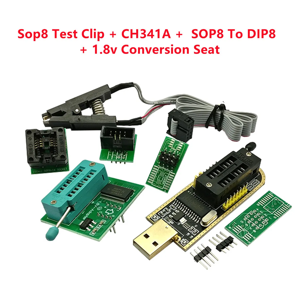 CH341A 24 25 Series For EEPROM Flash BIOS USB Programmer Module + SOIC8 ...
