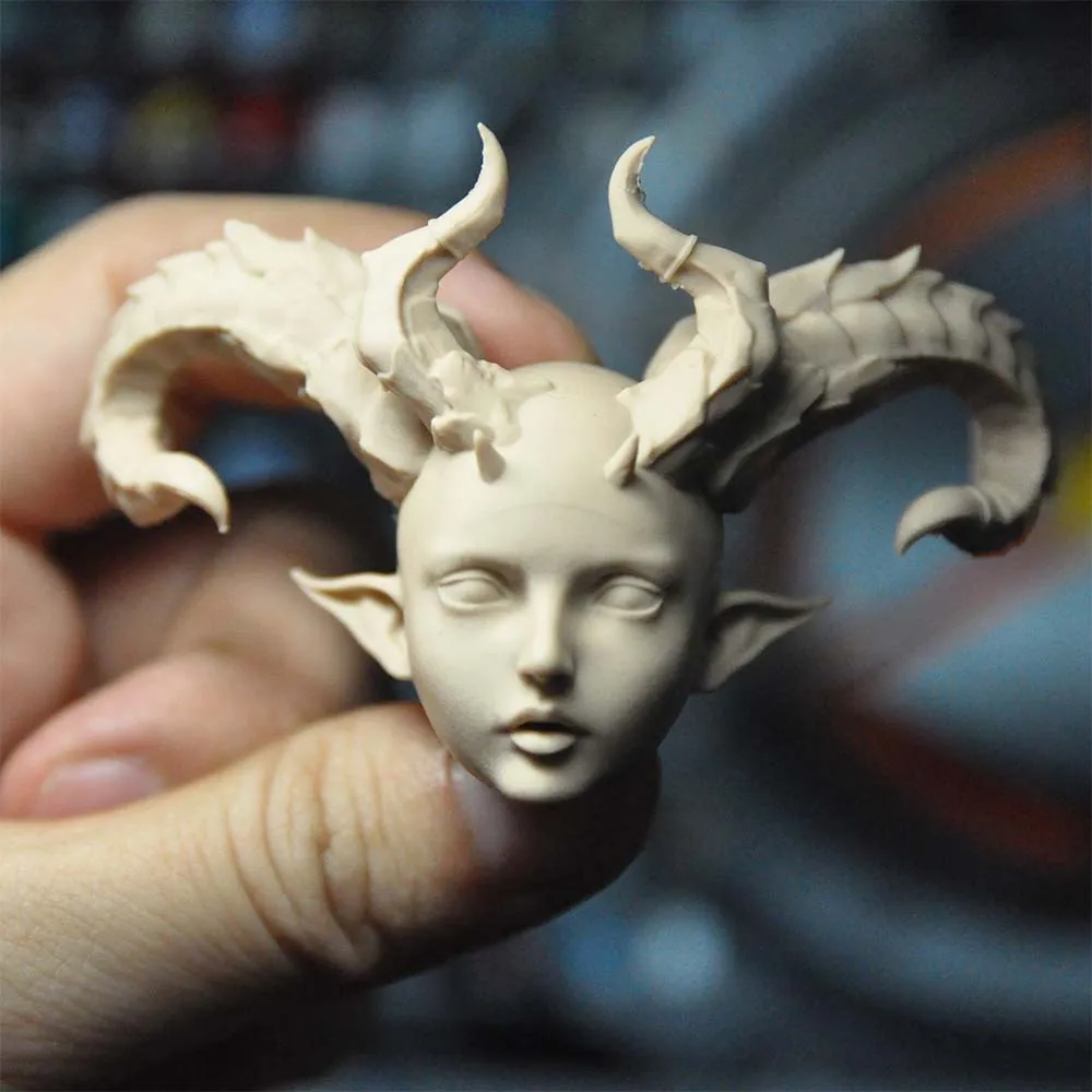 1-6-Die-cast-Resin-Model-Assembly-Kit-Elf-Witch-Head-Sculpted-Model-Toy ...
