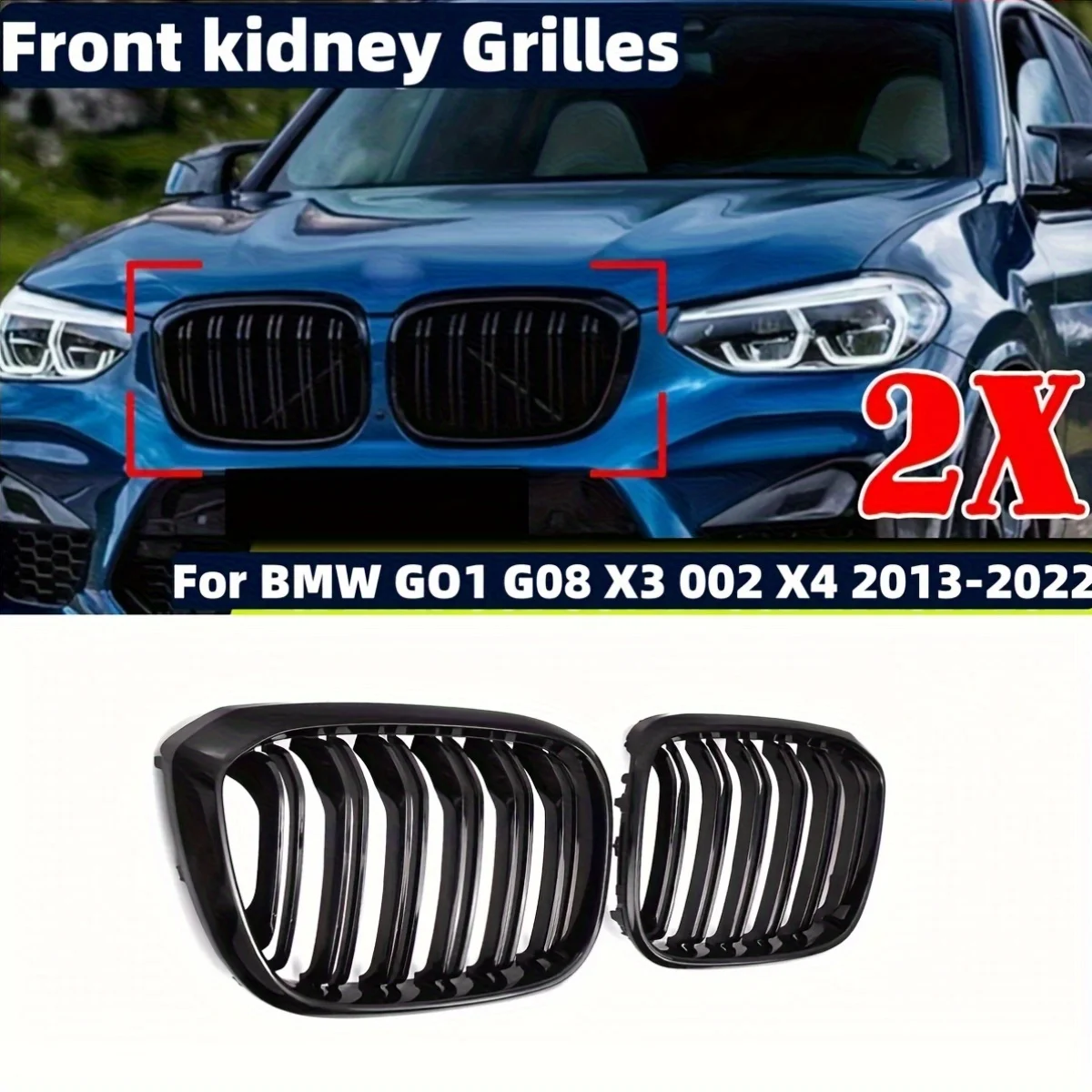 Glossy Black Front Grille Racing Grills Mesh Grill For BMW G01 G08 X3 ...