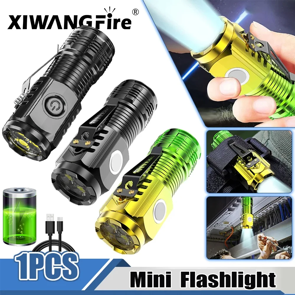LED-Waterproof-Flashlight-Mini-Super-Portable-Multi-functional-Clip-on ...