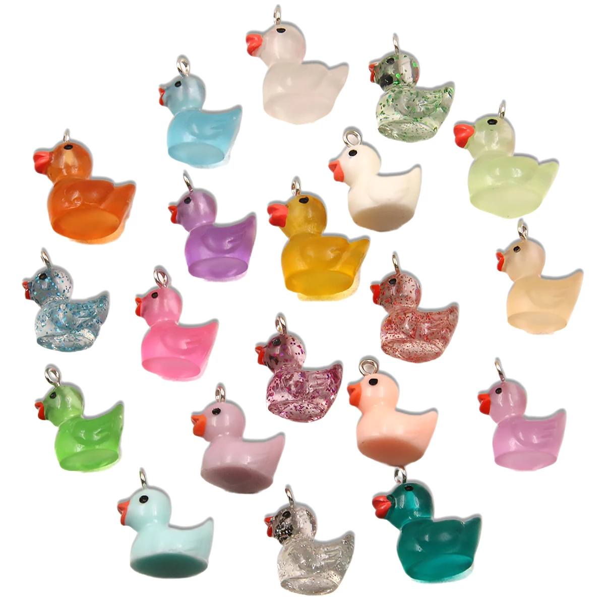 10Pcs Mix Size Style Cute Duck Resin Earring Charms Diy Findings Kawaii ...