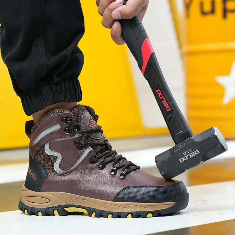 High Top Safety Shoes Men Steel Toe Work Shoes Men Work Safety Boots ...