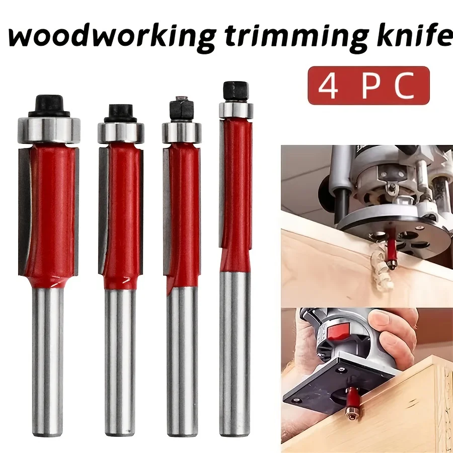 4pcs-Professional-Flush-Trim-Router-Bit-Set-Woodworking-Bearing ...