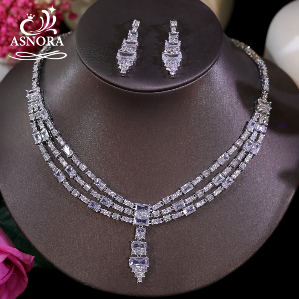 ASNORA-Fashion-Design-3-Layers-White-Color-AAA-Cubic-Zirconia-Necklace ...