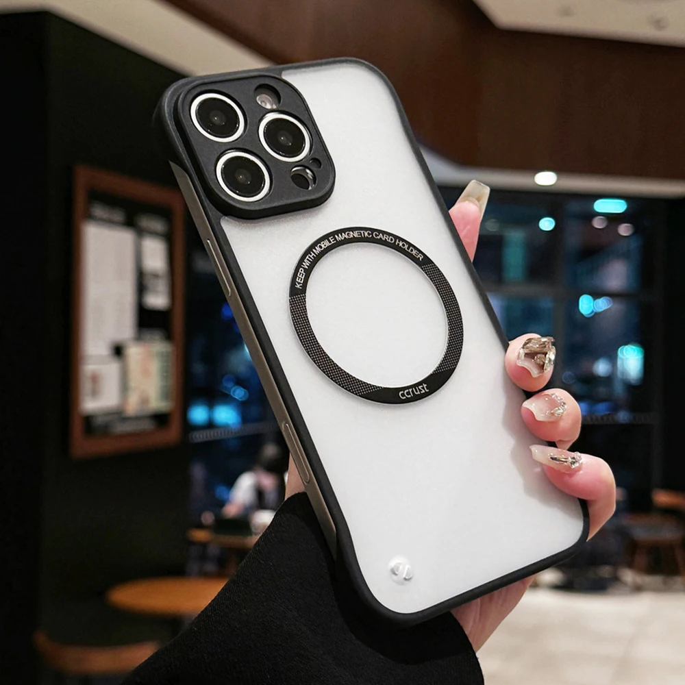 Ultra Slim Magnetic Translucent Frameless Phone Case with Camera ...