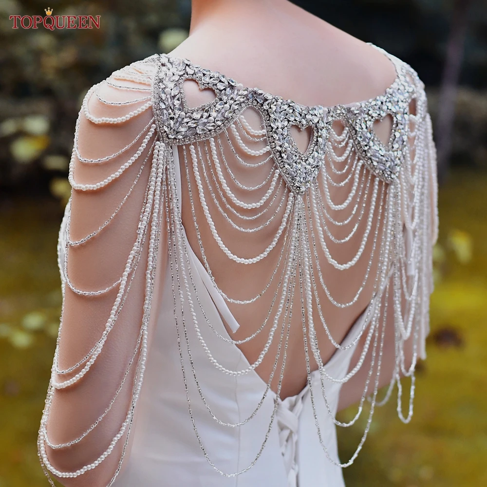 TOPQUEEN-Crystal-Beaded-Bridal-Shoulder-Chain-Necklace-Wedding-Dress ...