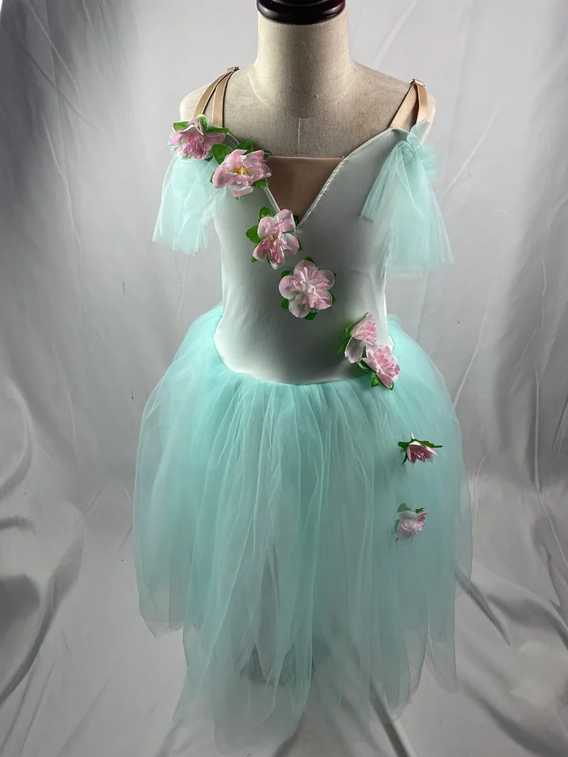 Green-Long-Romantic-Ballet-Tutu-Girl-Women-Ballet-Costume-Performance ...
