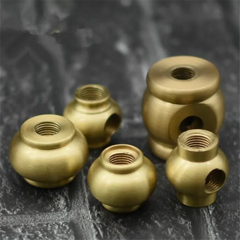Brass desk lamp corner parts 90 degree connection adapter nut copper ...