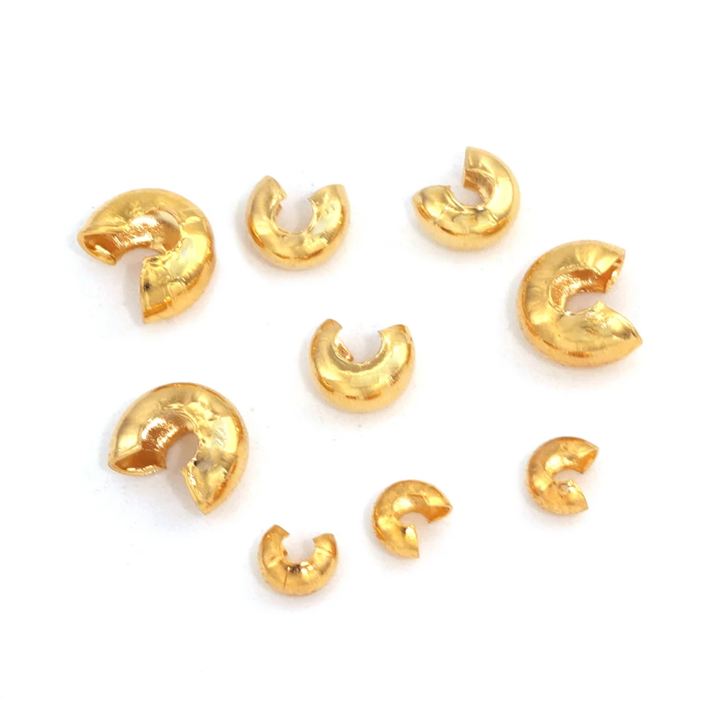 50pcs Stainless Steel C Shape Round Crimp Cover Dia 3 4 5mm Locate ...