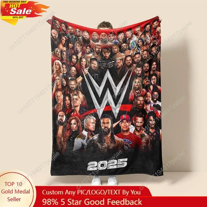Wrestling Entertainment Logo WWE Printed Comfortable Flannel Blanket ...