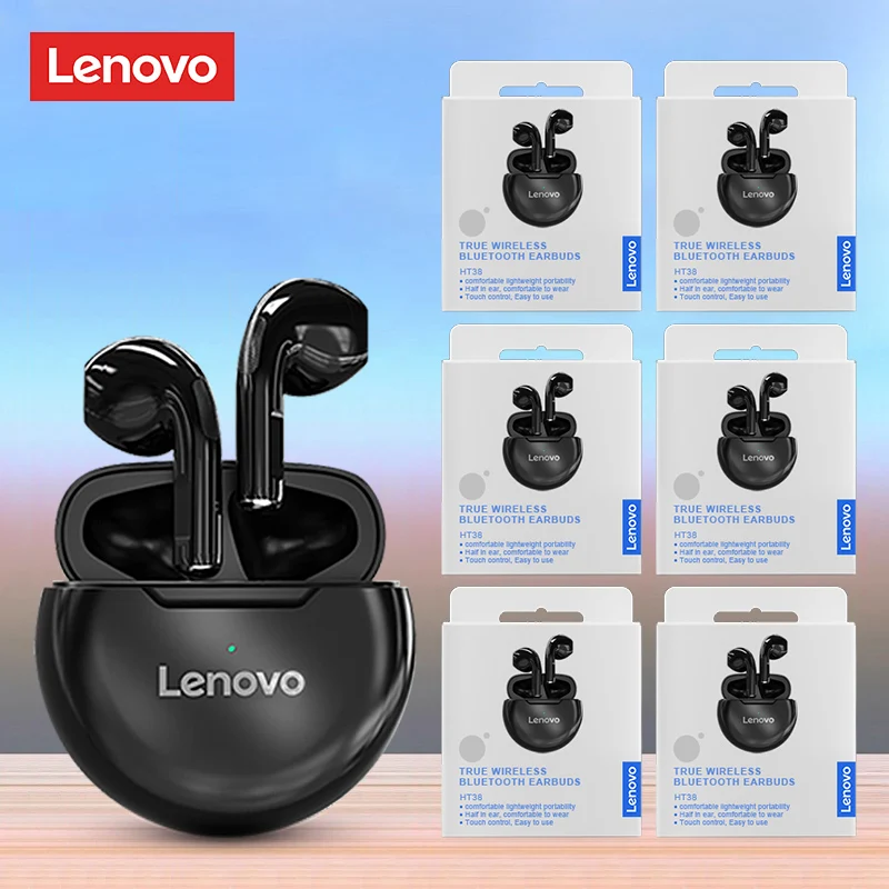 Lenovo-auriculares-inal-mbricos-HT38-cascos-deportivos-TWS-con-Bluetooth-reducci-n-de-ruido-Hifi ...