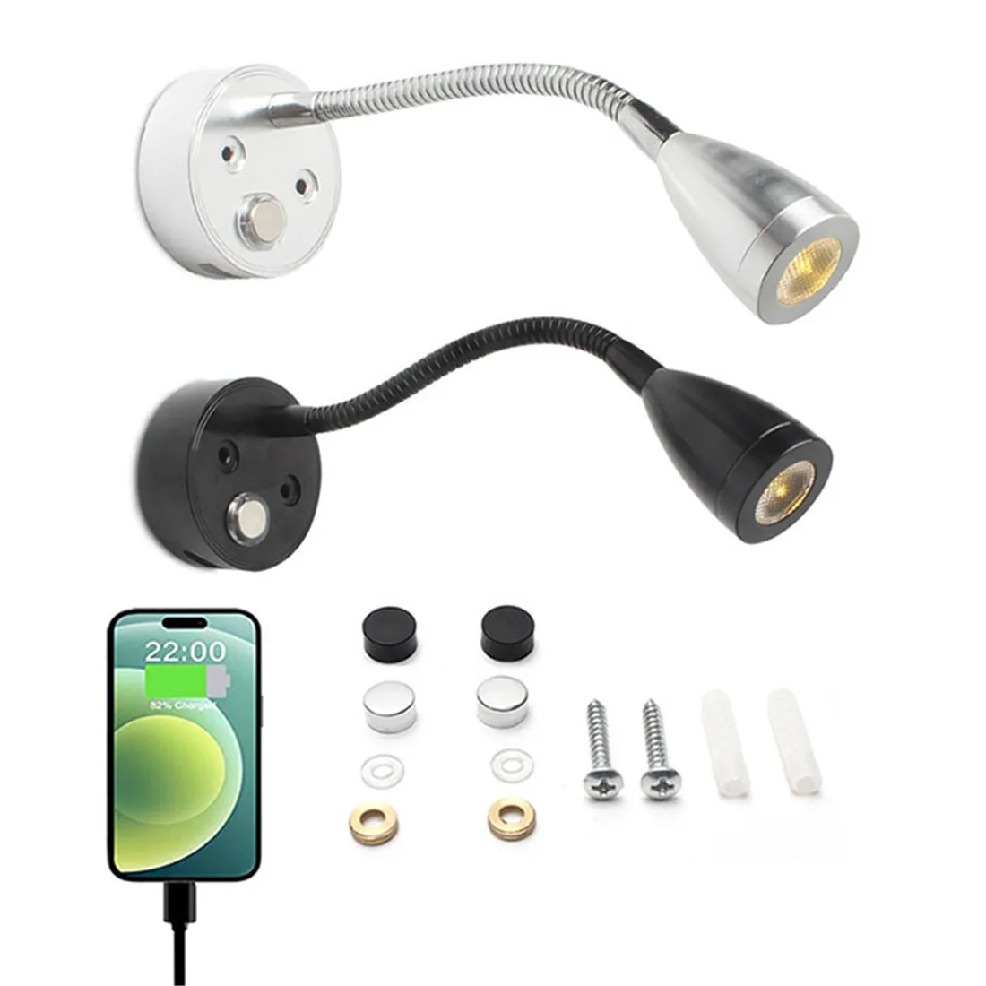 DC12V-24V-RV-Boat-LED-Reading-Light-3000K-4000K-Dimmable-Gooseneck-Wall ...