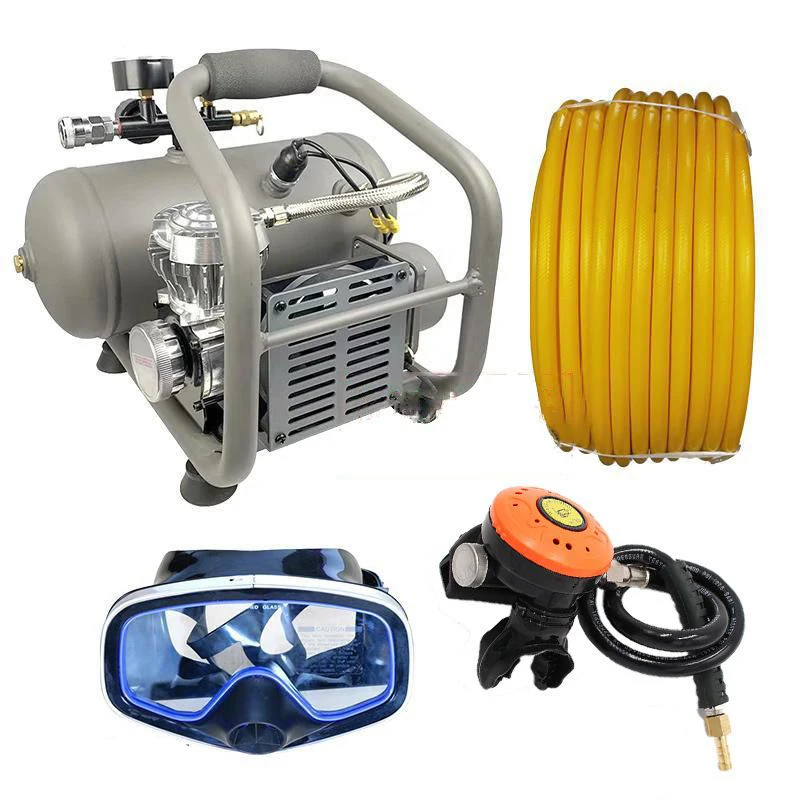 12V air compressor diving equipment, 30 meter long pipe underwater air ...