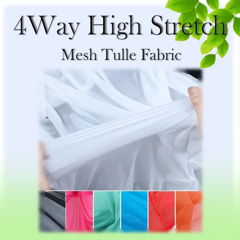 4 Way Stretch Nylon Breathable High-elastic Mesh Tulle Fabric DIY ...