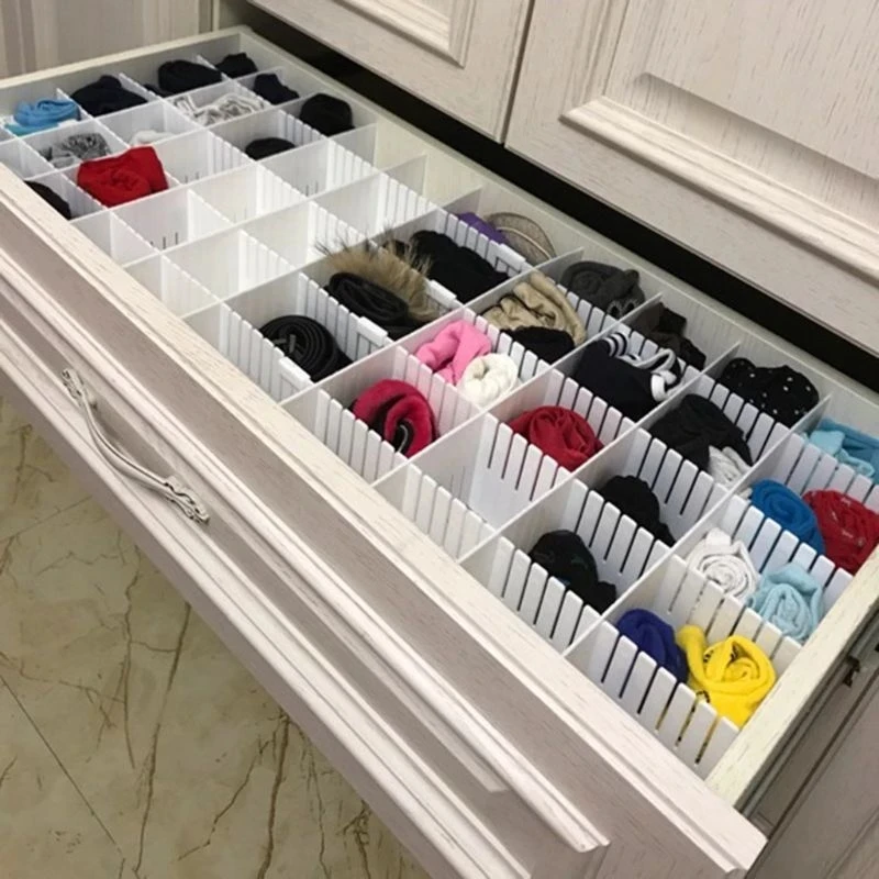 Drawer Dividers, Drawer Divider Organizers 2/4/8pcs Plastic Grid ...