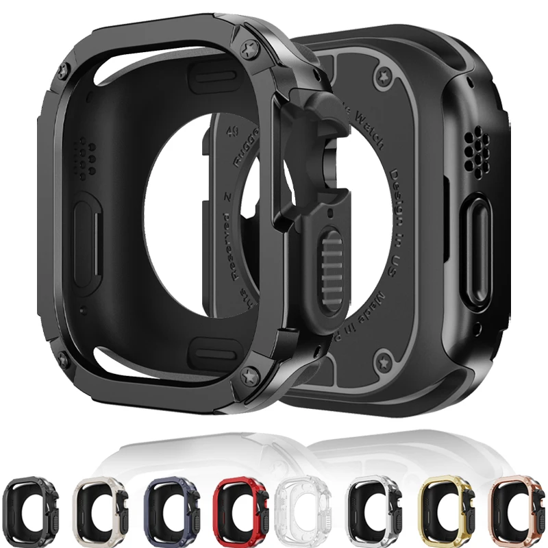 2-In-1-Case-for-Apple-Watch-49mm-41mm-45mm-40mm-44mm-TPU-PC-Shockproof ...