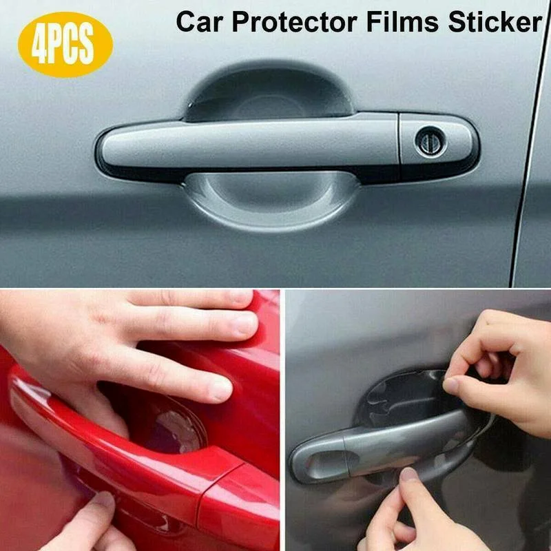 4PCS Car Door Sticker Transparent Handle Protection Film Prevent ...
