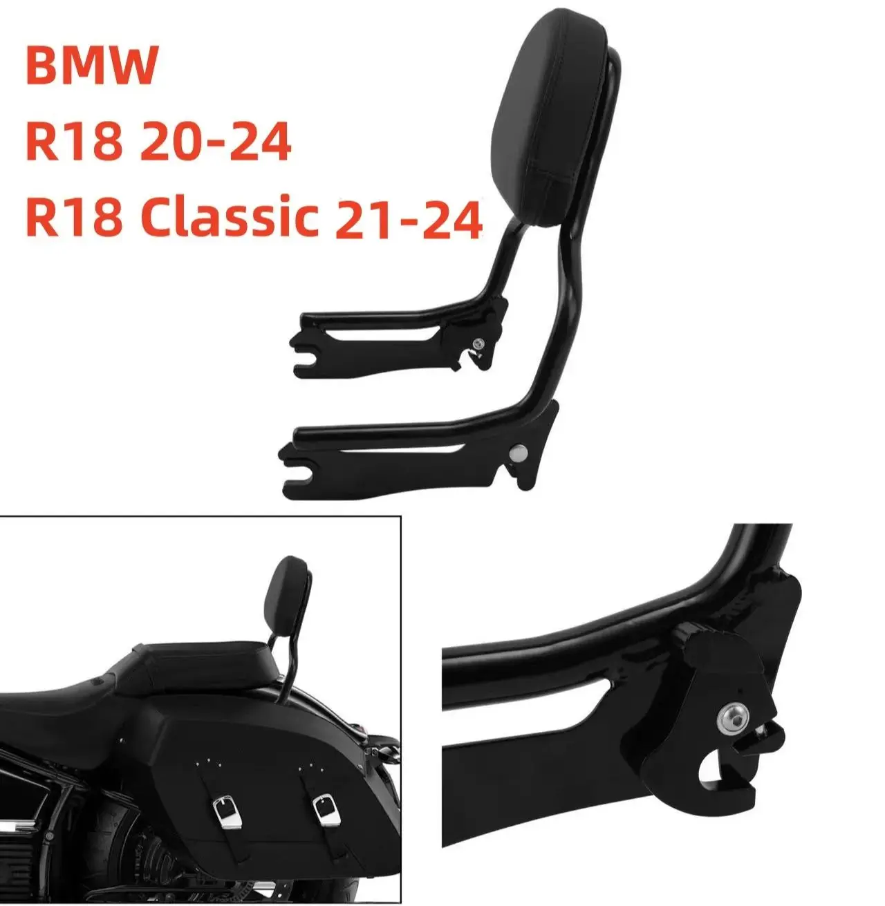 For BMW R18 Motorcycle DS Mini Detachable Sissy Bar Passenger Backrest ...