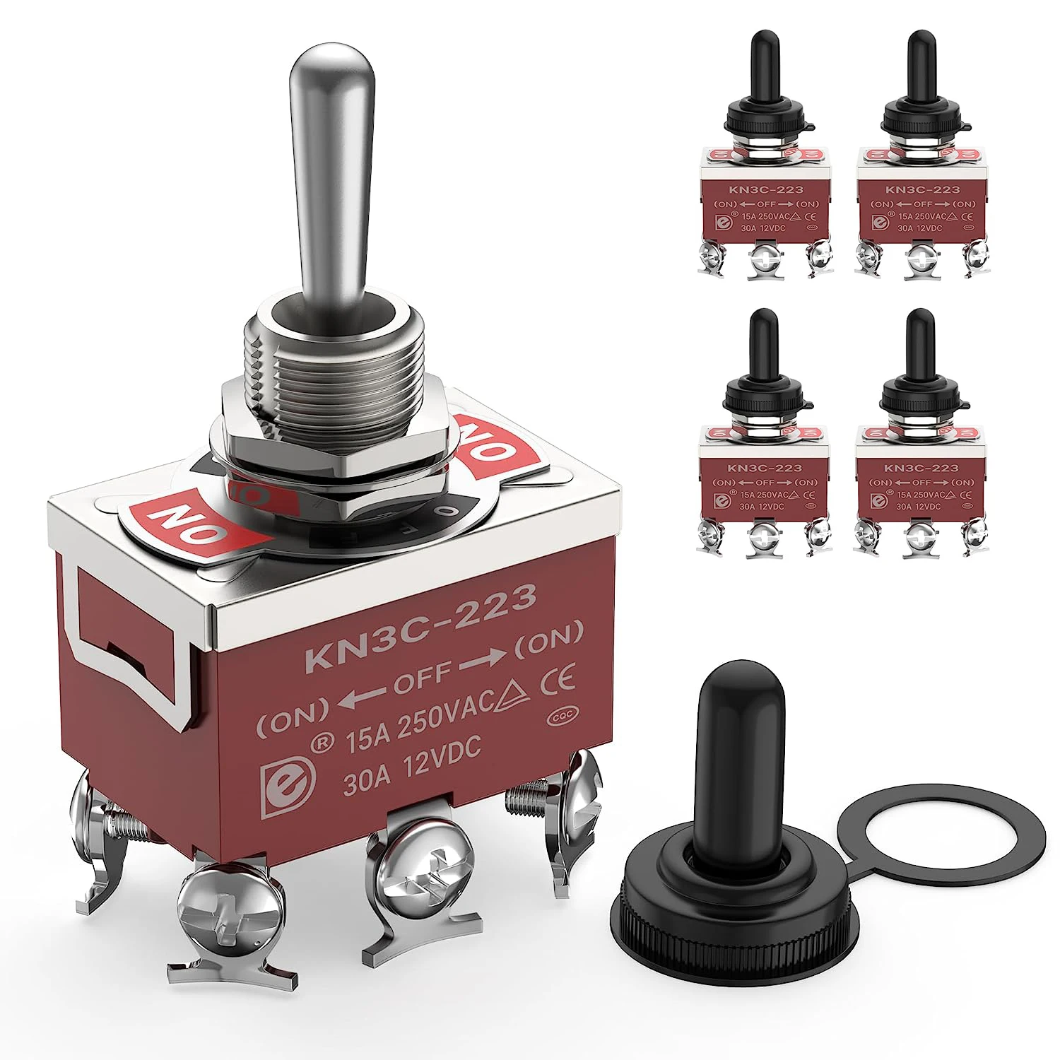 5PCS-Momentary-Toggle-Switch-12V-DC-3-Position-30A-DPDT-ON-Off-ON-6-Pin ...