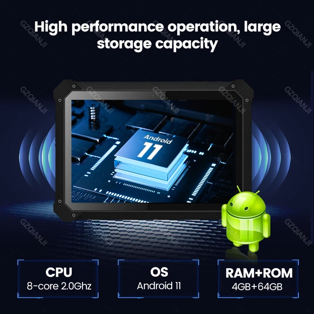 Industrial Rugged PDA Tablet Android 11 with 1D Barcode Scanner Mobile ...