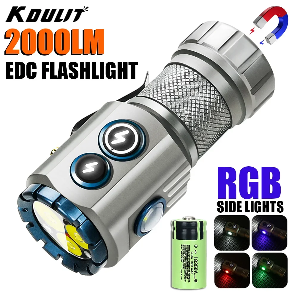 2000LM-Powerful-Mini-LED-Flashlight-USB-Rechargeable-EDC-Keychain-Torch ...