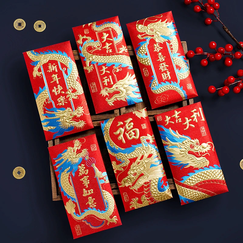 6PCS-2024-Spring-Festival-Red-Envelopes-The-Year-Of-Dragon-Luck-Money ...