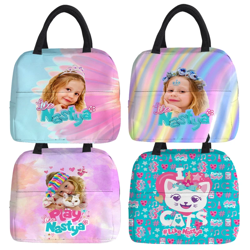 Like Nastya Thermal Insulated Bag Lunch Box Kids Children Portable Tote ...