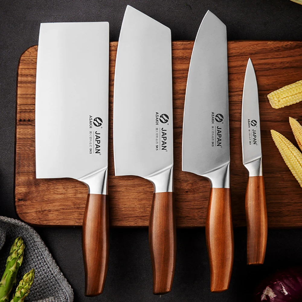 Facas de cozinha conjunto japonês faca do chef aço inoxidável cortar ...