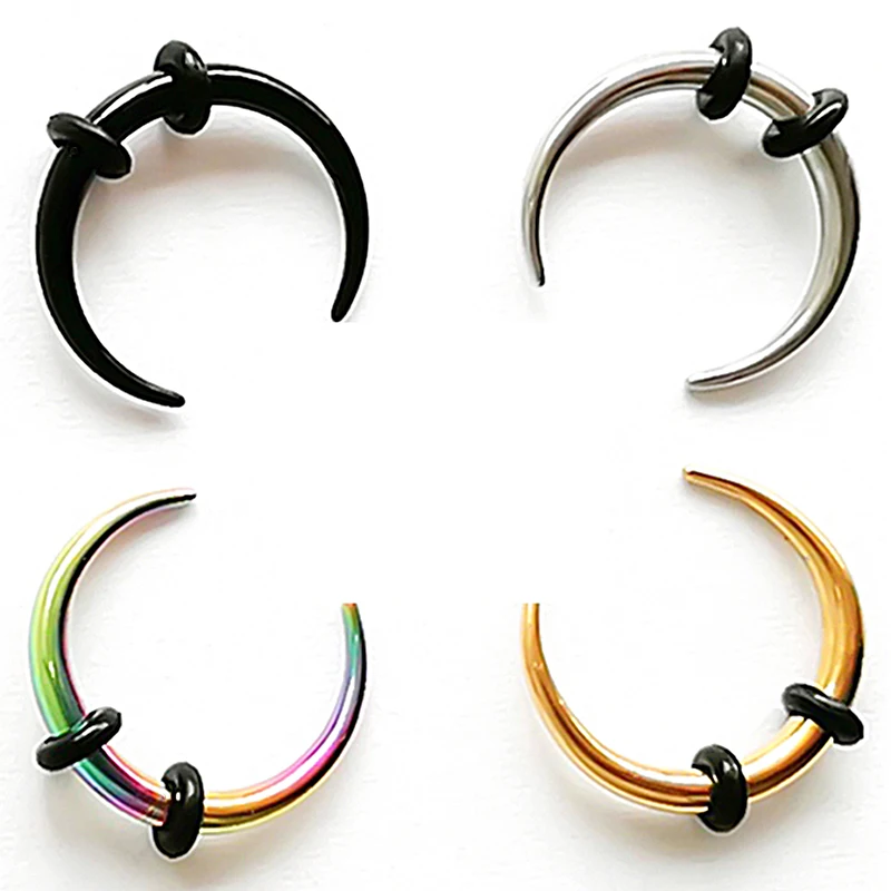 1PC-14-16G-Cow-Horn-Septum-Piercing-Nose-Rings-Studs-for-Women-Men ...