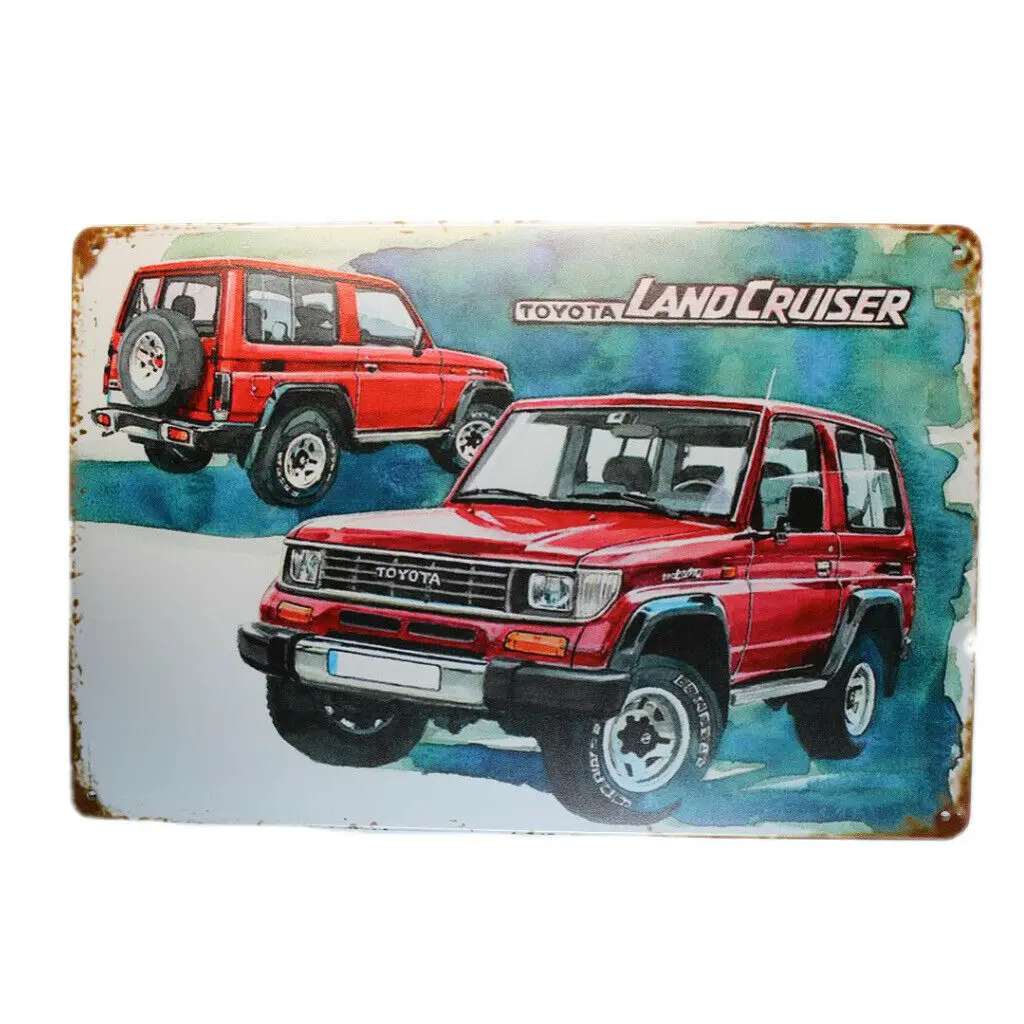 Toyota Land Cruiser Car Metal Signs Vintage Poster Funny Tin Signs ...
