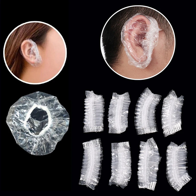 100Pcs-Disposable-Waterproof-Ear-Cover-Transparent-Bath-Shower-Hair ...
