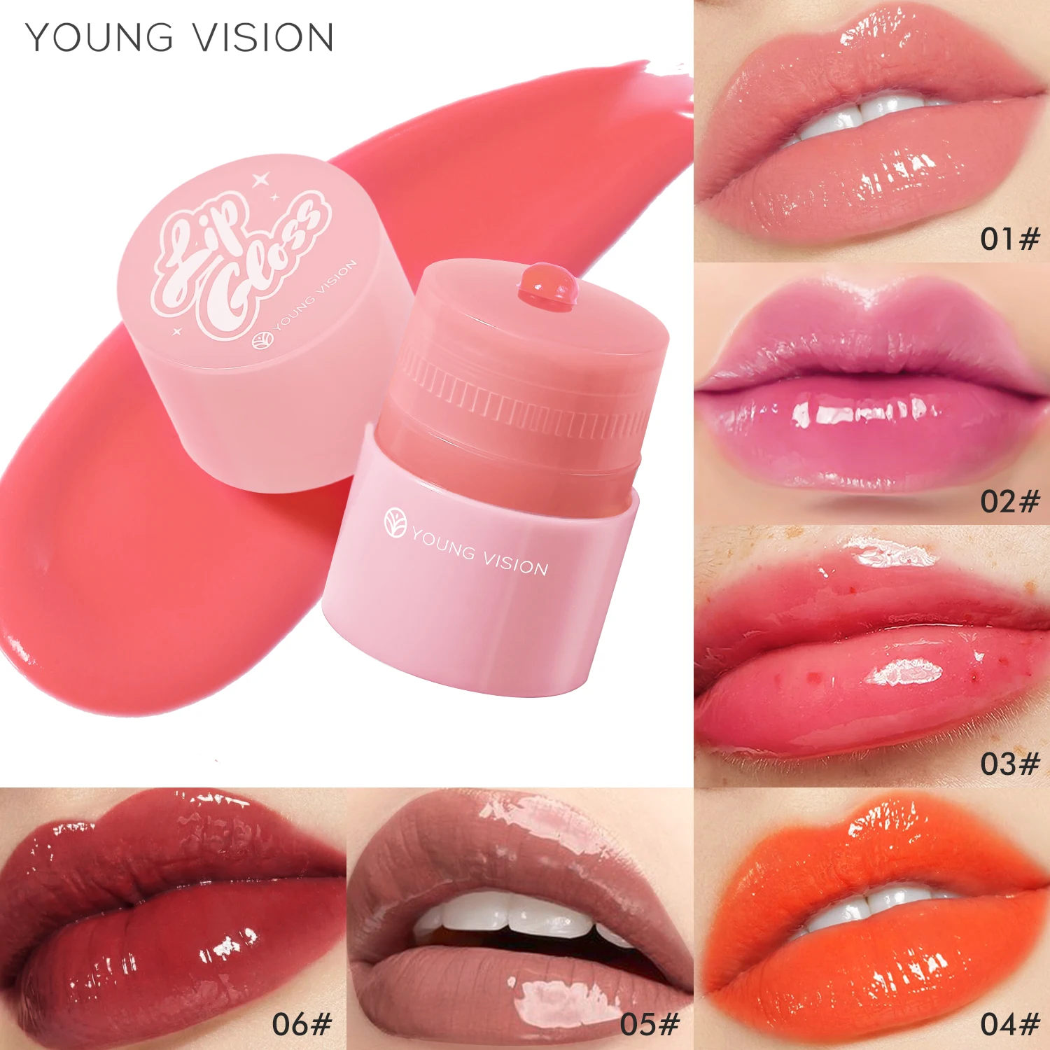 YOUNG-VISION-6-Color-Optional-Twist-Lip-Gloss-Smooth-glossy ...