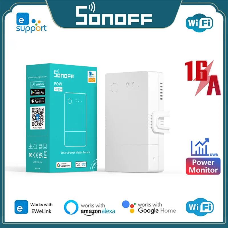 SONOFF POW Origin 16A Wifi Ewelink Power Meter Smart Switch Smart Home ...