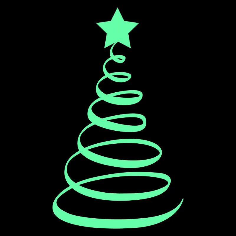 Spiral Christmas Tree Glow Sticker Kids Room Hotel Shop Wall Switch ...
