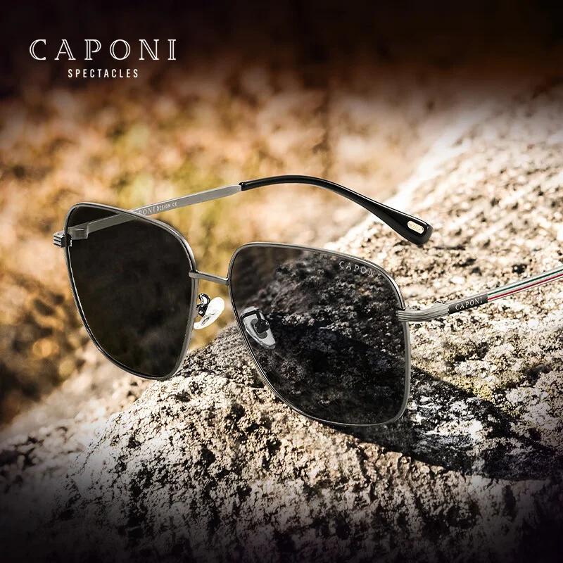 CAPONI-Classic-Men-s-Sunglasses-Polarized-Photochromic-Alloy-Sun ...
