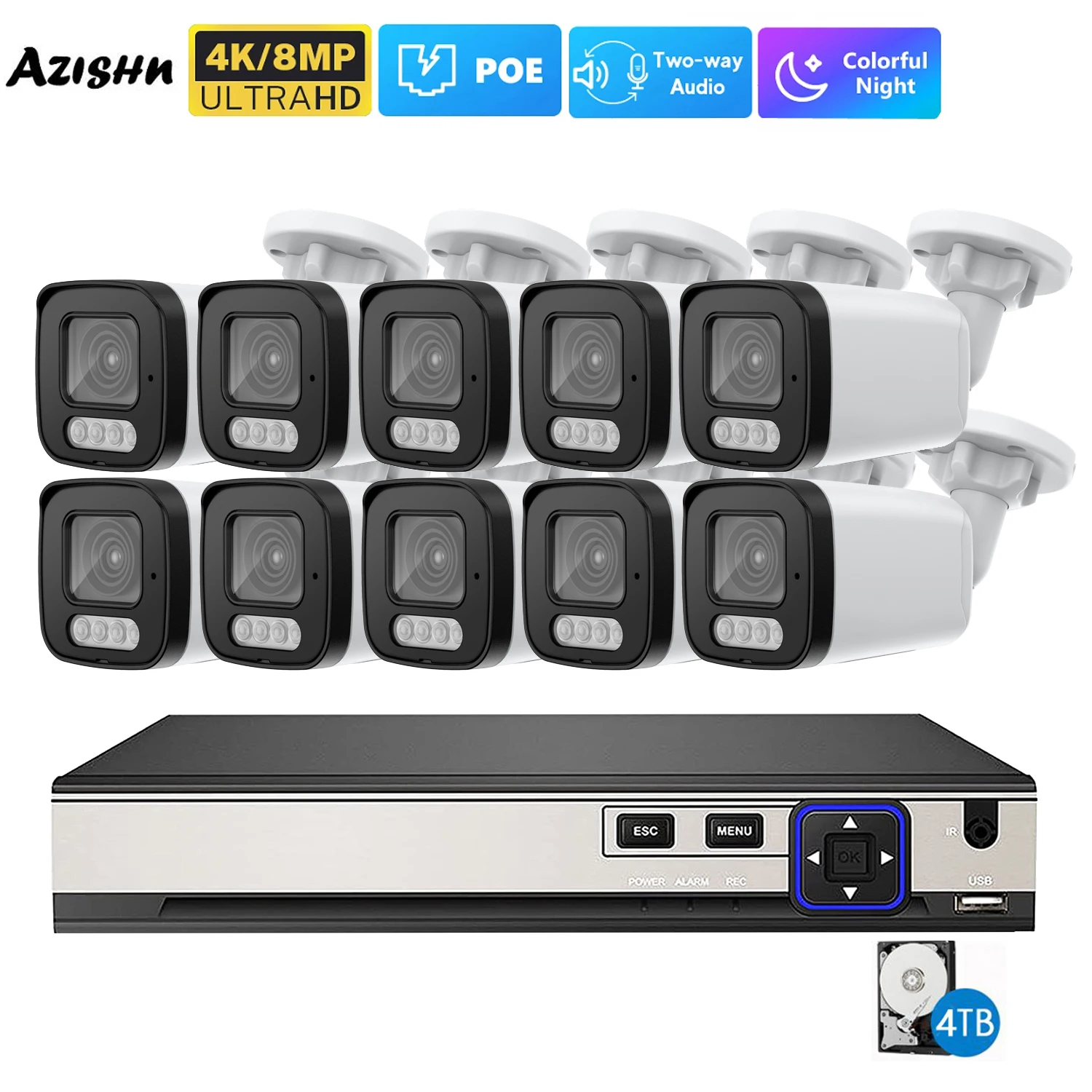 4K-8MP-POE-Security-Camera-System-10CH-P2P-AI-Video-Surveillance-Kit ...