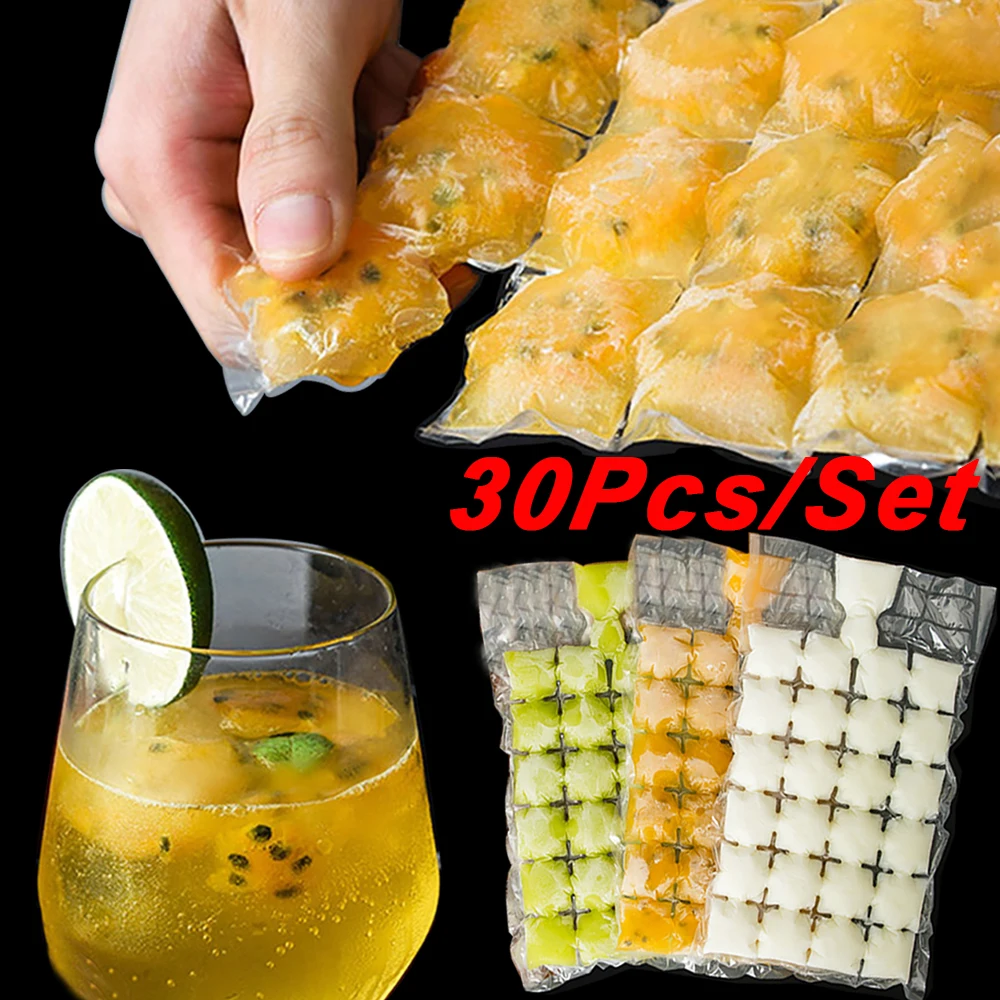 30/1Pcs Disposable Ice Cube Bags Transparent Self-sealing Freezing Bags ...