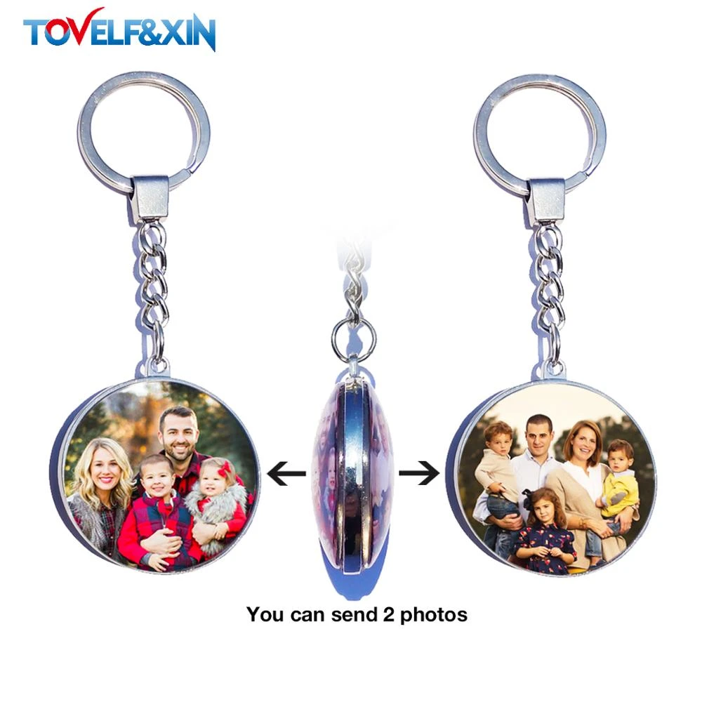 DIY Double Side Photo Custom Keychain Personalized Keyrings Customized ...