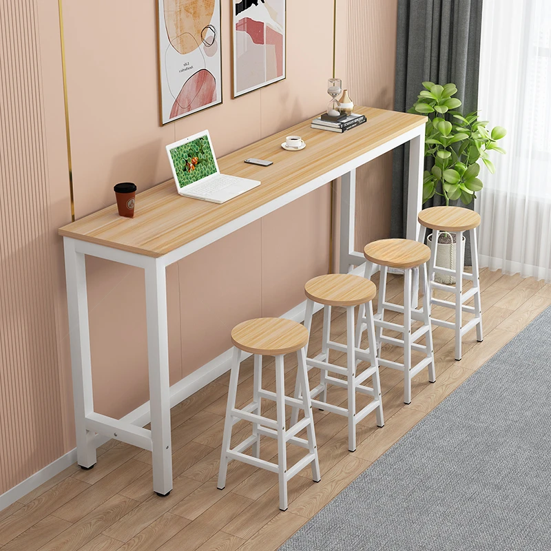 High-Coffee-Bar-Table-Buffet-Long-Wooden-Living-Room-Cocktail-Bar-Table ...