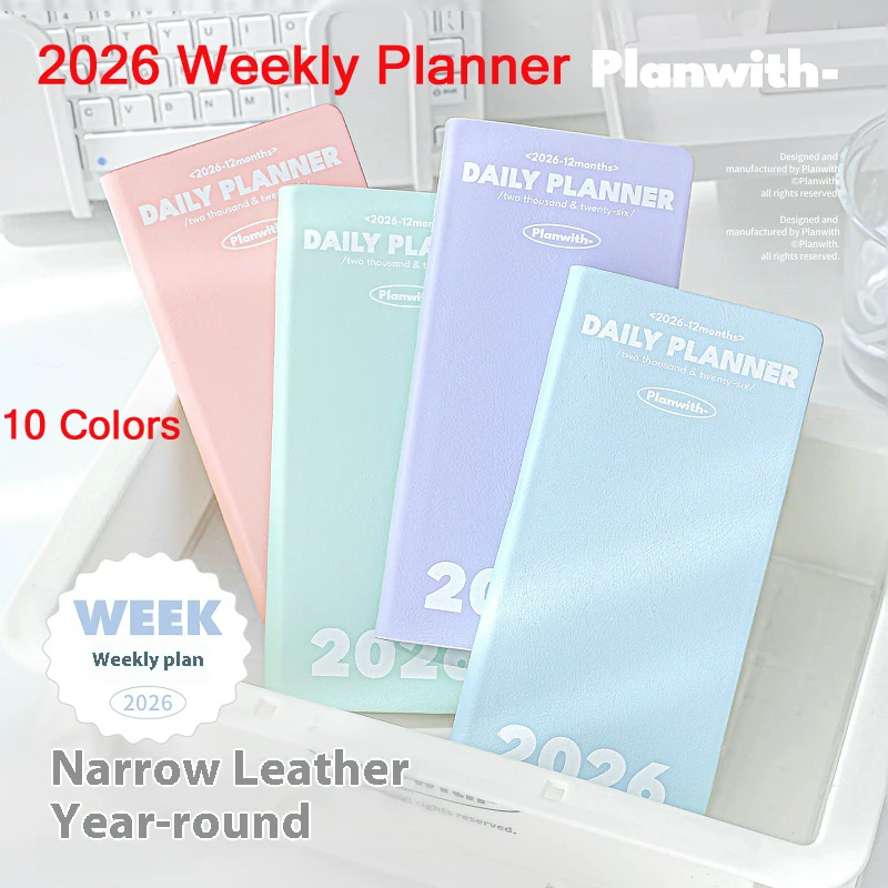 PlanWith 2026 Weekly Planner,Assorted Colors Small Pocket Multifunction ...
