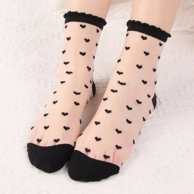Women-s-Fancy-Sweet-Heart-Patterns-Sheer-Mesh-Socks-Transparent-Lace ...