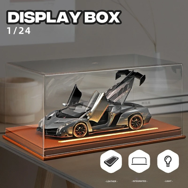 Acrylic Display Box with Light for 1:24 Alloy Car Model Simulation Car ...